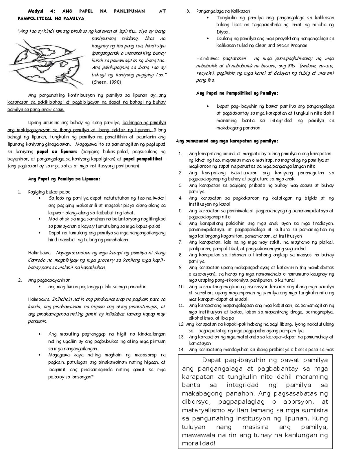 Modyul 4 ANG Papel NA Panlipunan ATM - Modyul 4: ANG PAPEL NA ...