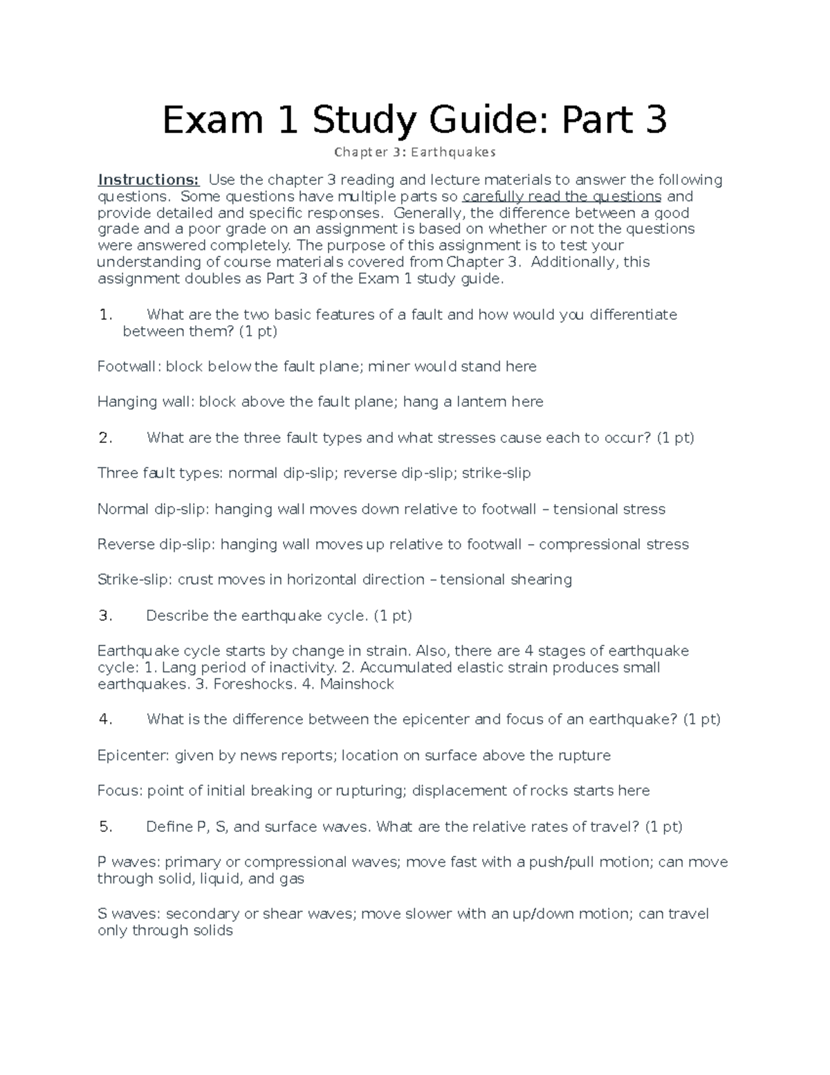 Study Guide Chapter 3 - Exam 1 Study Guide: Part 3 Chapter 3 ...