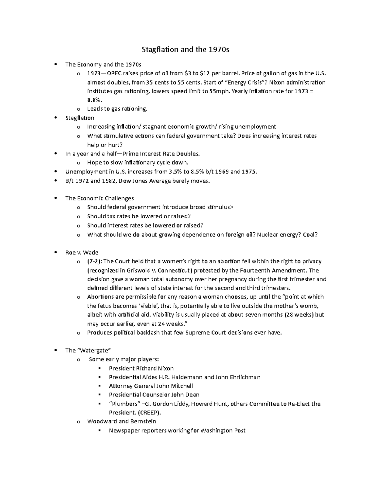 Staglflation in the 1970s - Stagflation and the 1970s The Economy and ...