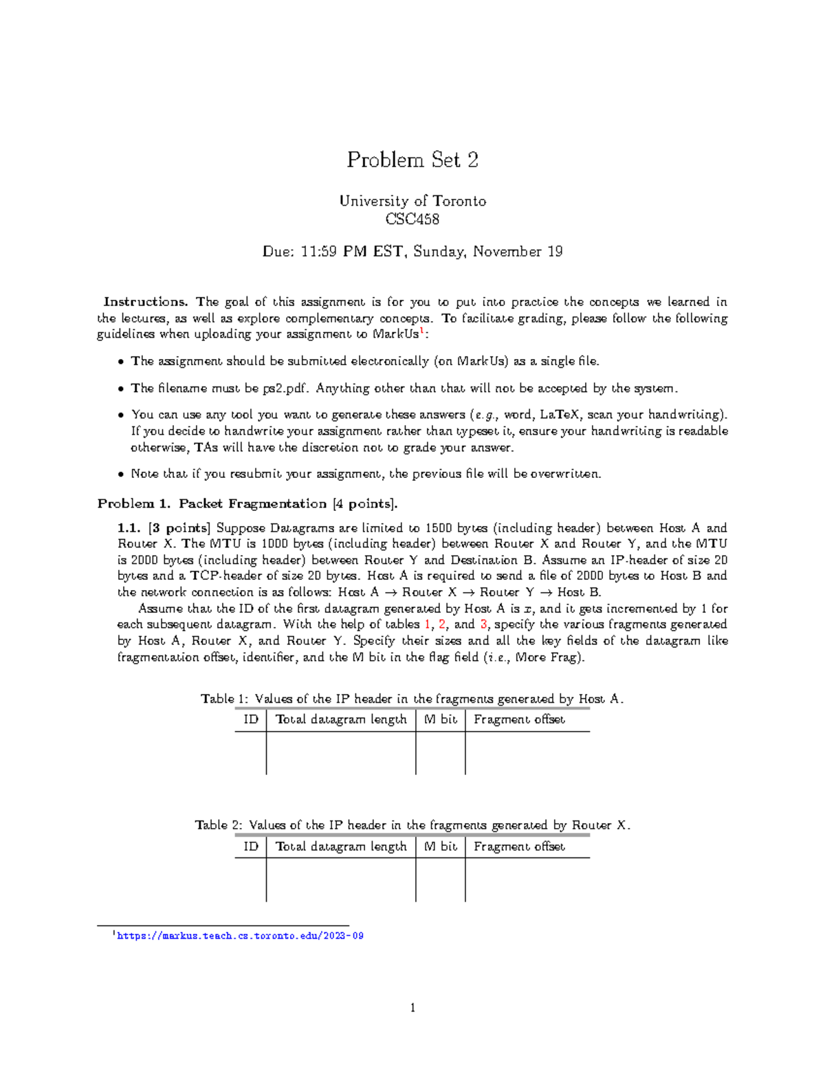 PS2 - ps2 - Problem Set 2 University of Toronto CSC Due: 11:59 PM EST, Sunday, November 19 - Studocu