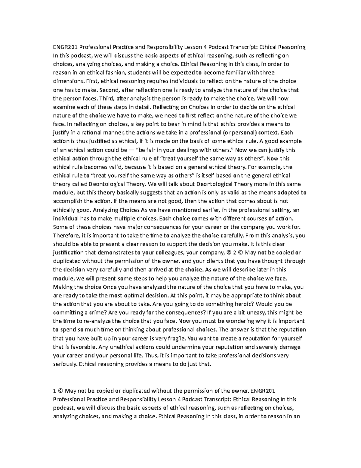 transcript lesson 4 - ENGR 201 - Concordia - Studocu