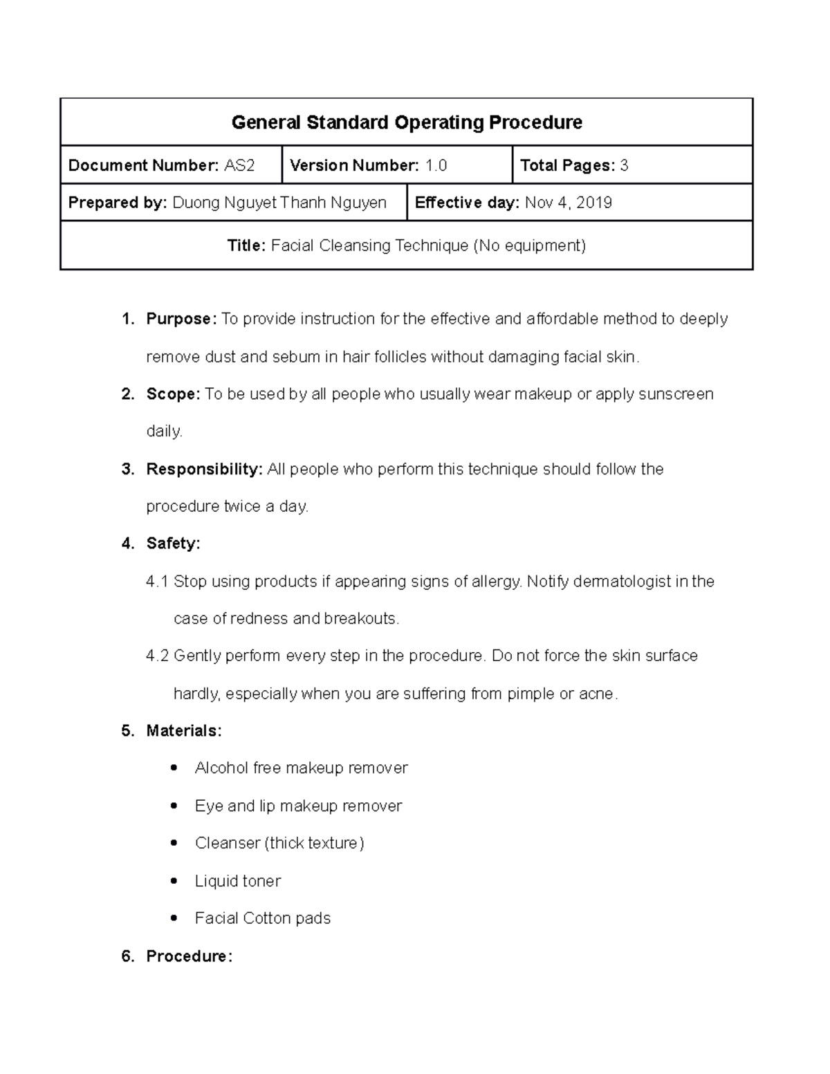 General Standard Operating Procedure 2020 - General Standard Operating ...