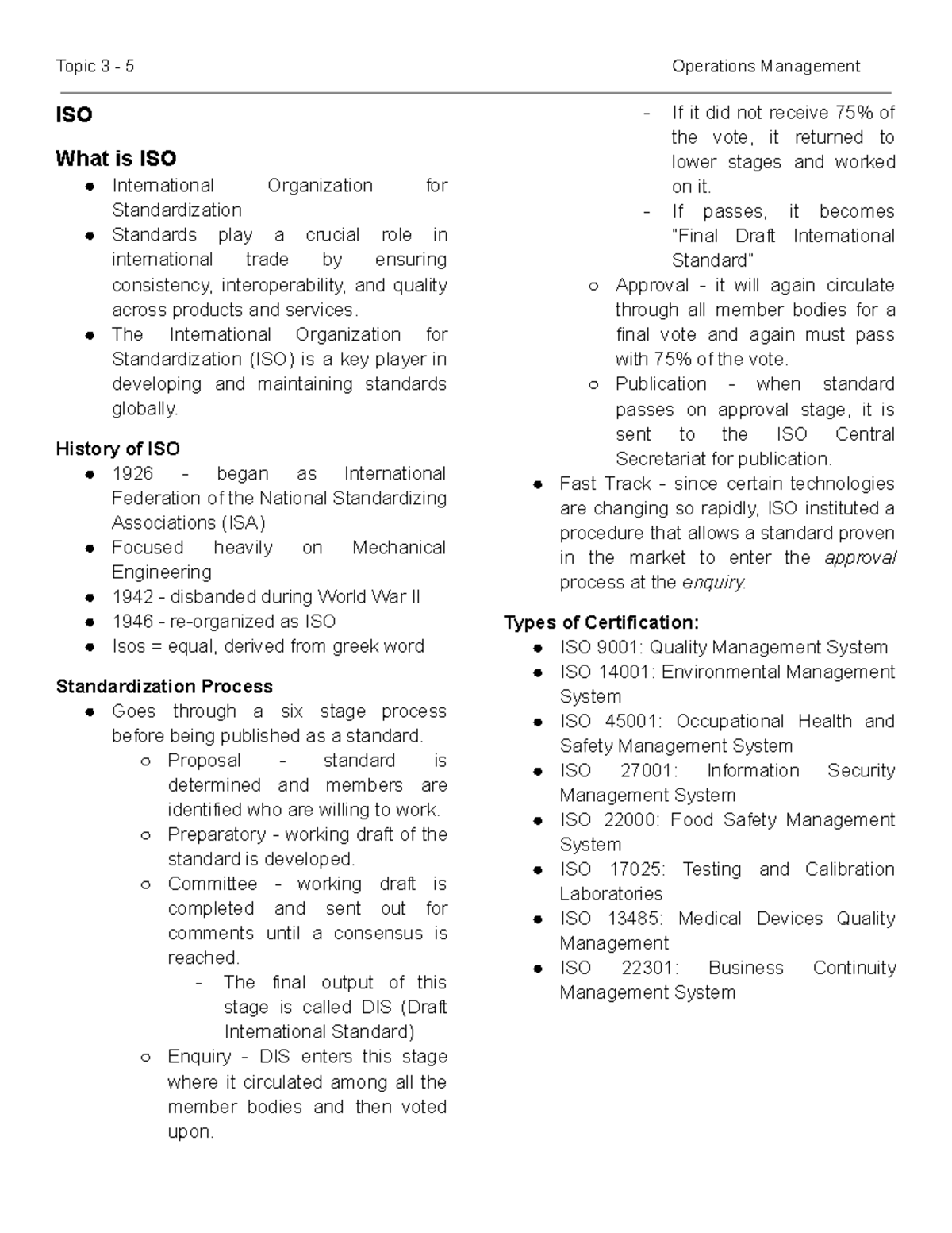 ISO, Capacity Planning, and Forecasting - ISO What is ISO International ...