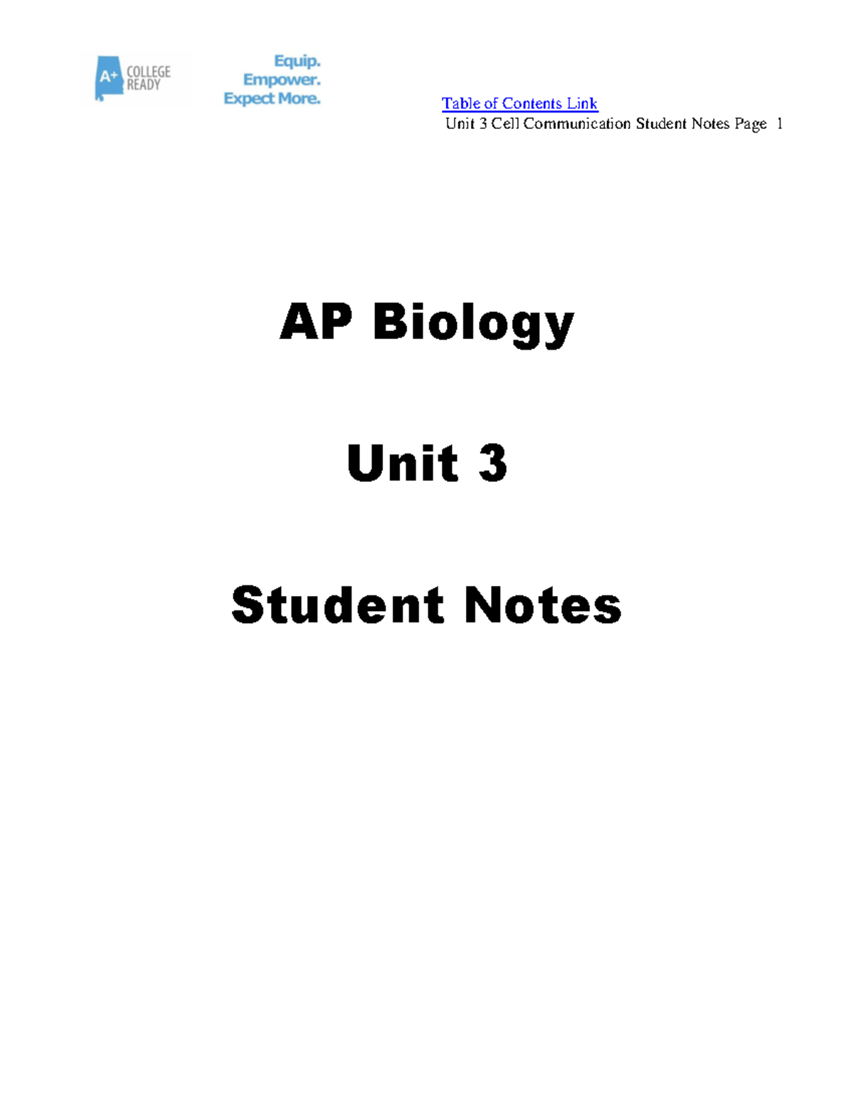 Unit 3 General College Biology Unit Practice Materials - Unit 3 Cell ...