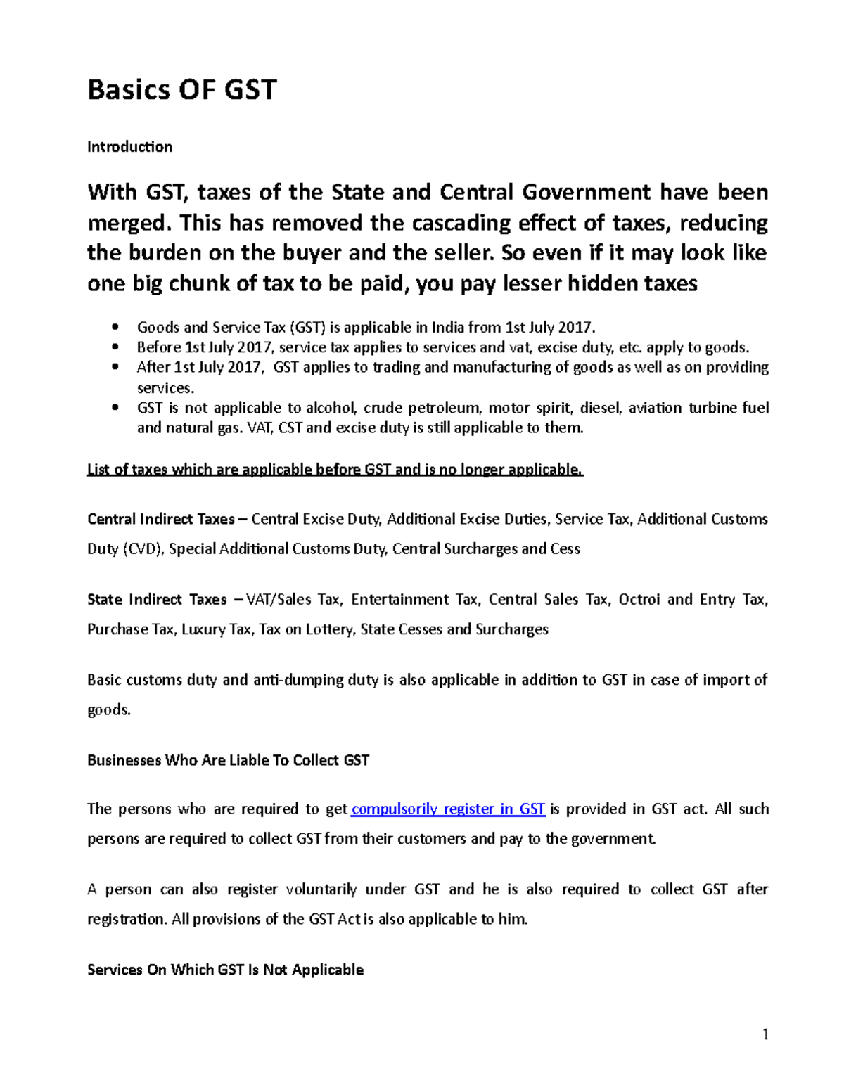 GST basics - Nothing Nothing - Basics OF GST Introduction With GST ...