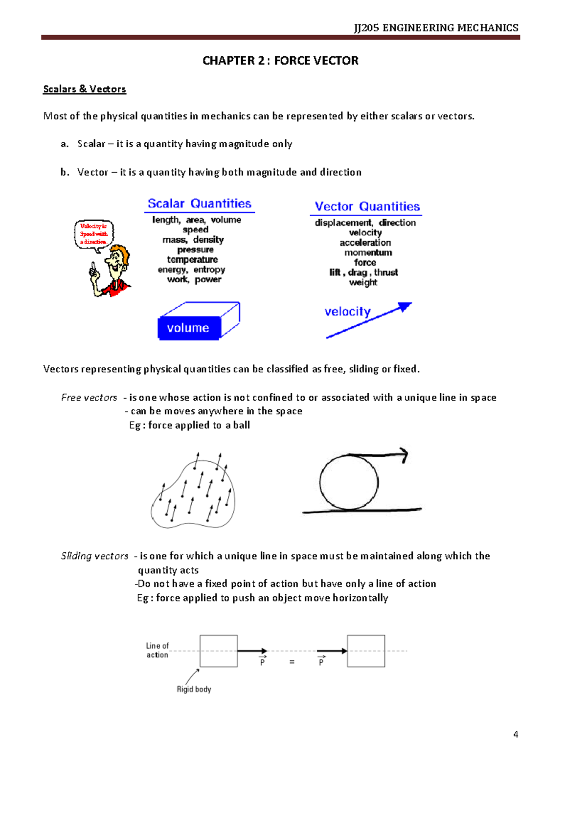 EM C2 - GOODLUCK - CHAPTER 2 : FORCE VECTOR Scalars & Vectors Most of ...