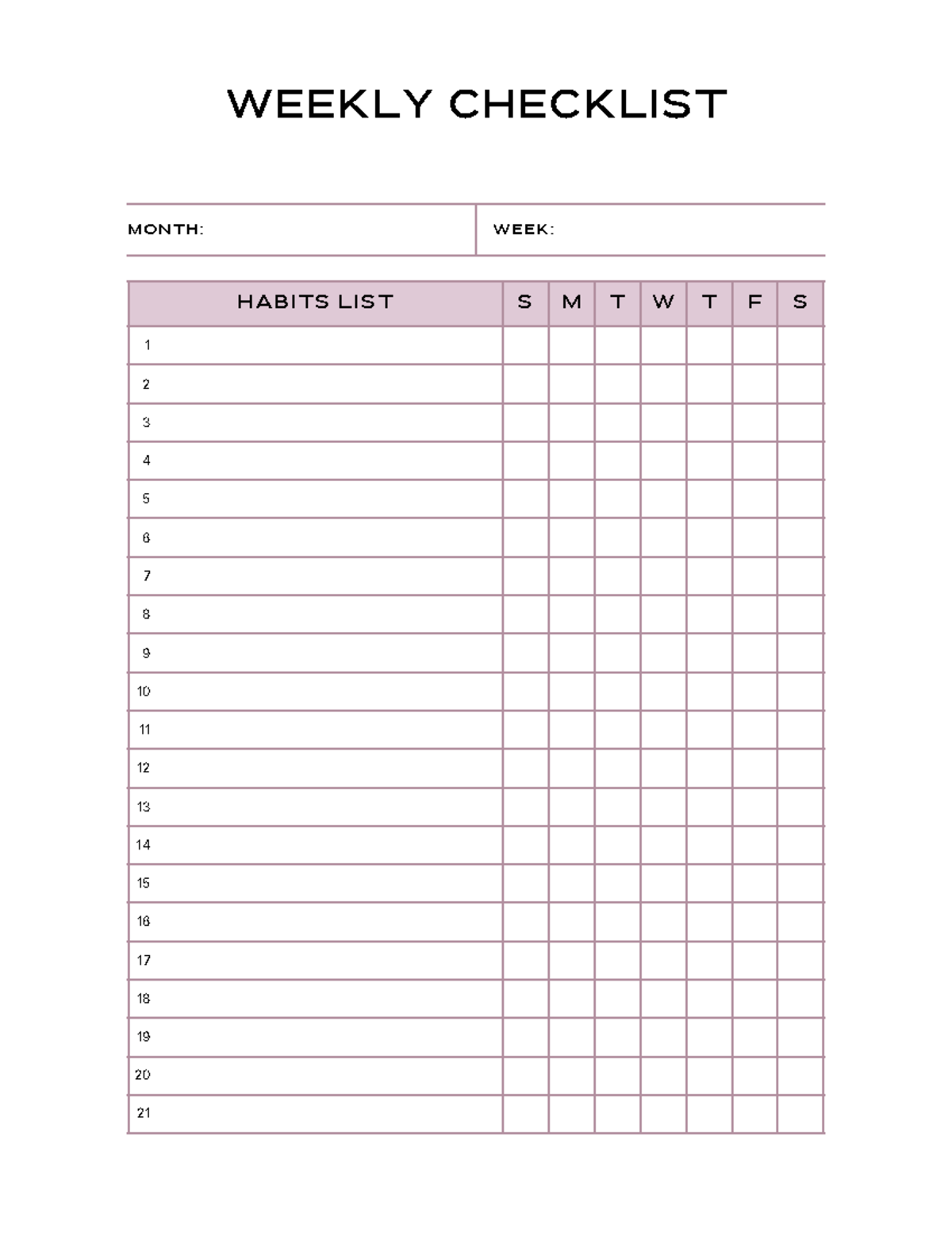 Weekly Checklist - The Contemporary World - WEEKLY CHECKLIST S 1 2 ...