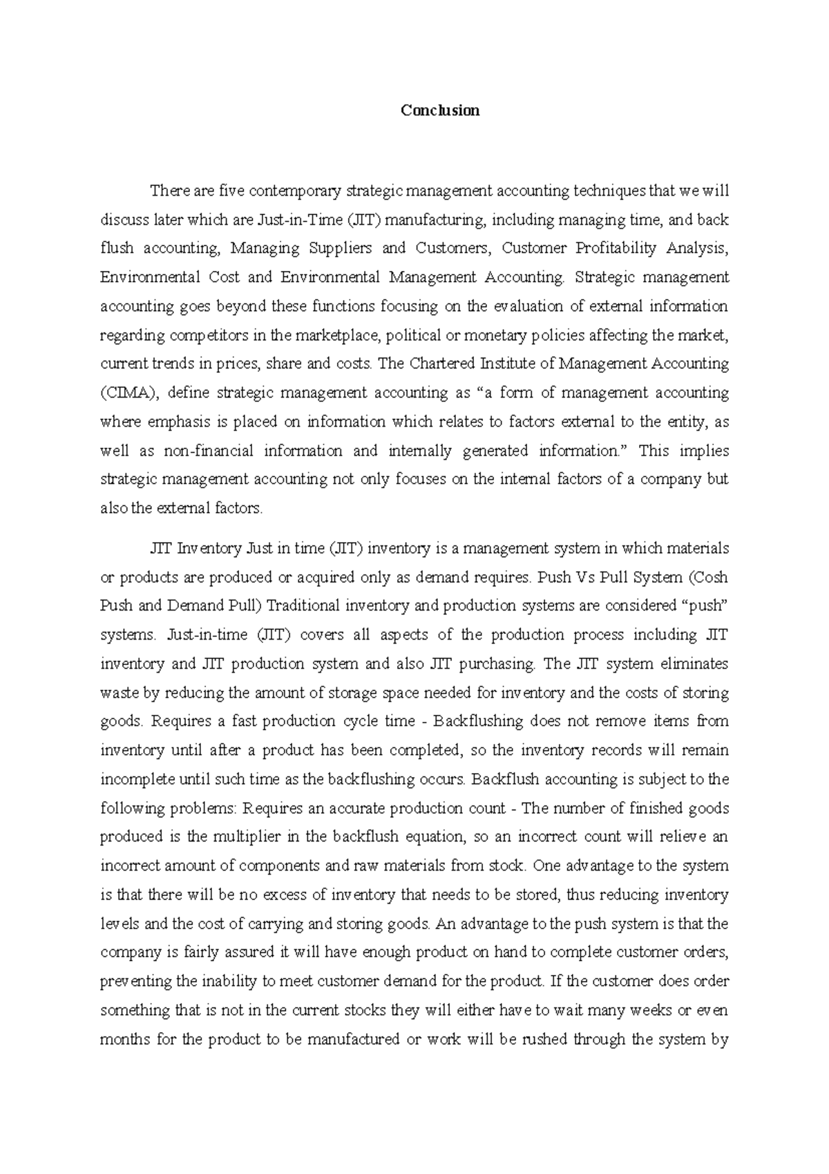 Conclusion - Strategic management accounting goes beyond these ...