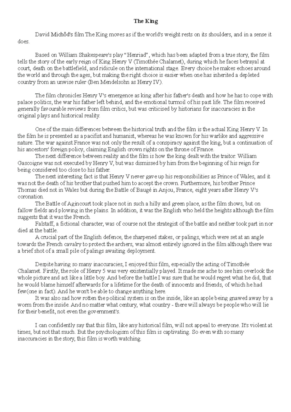 Kashchei summary 1 the King - The King David Michôd's film The King ...