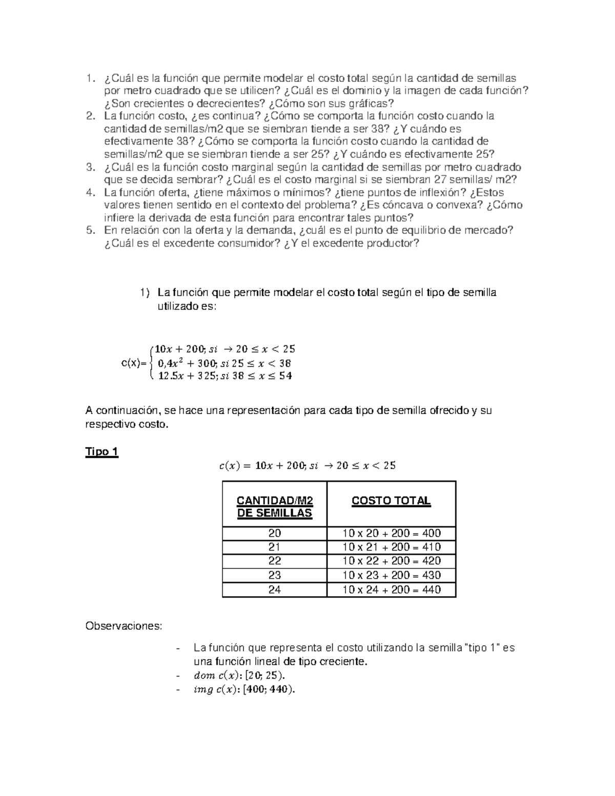 TP M1 PDF - TP M1 NOTA 8 - ¿Cuál es la función que permite modelar el costo total según la ...