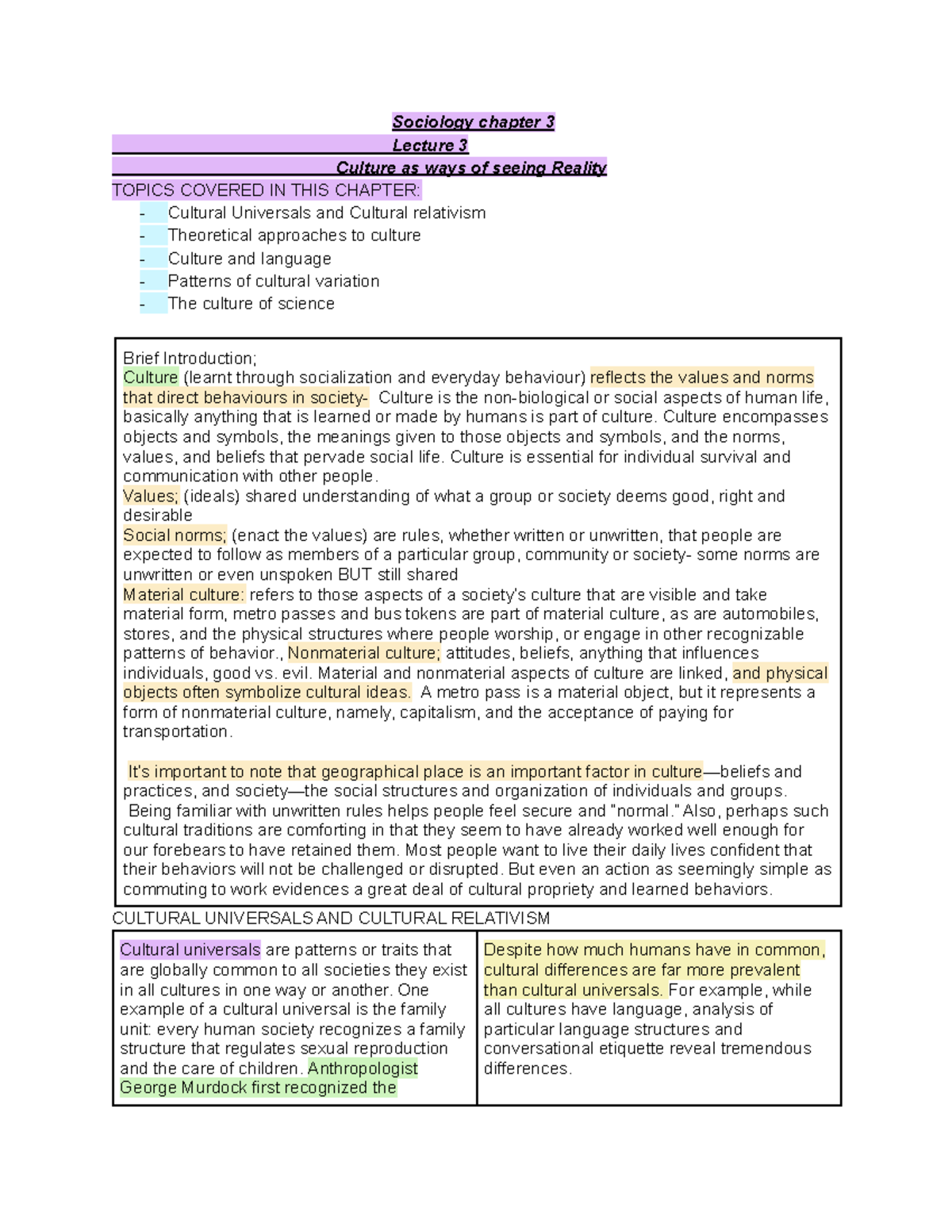 Lecture 3 Sociology 100- 2021 winter semester - Sociology chapter 3 ...