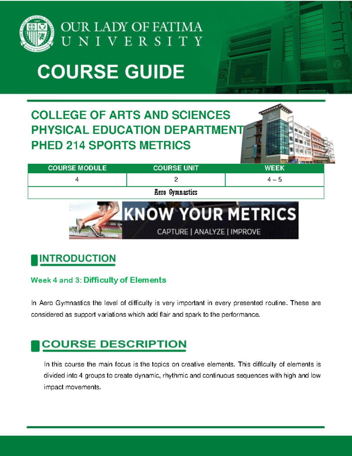 PHED 214 WEEK 4-5 - Additional reading materials - COLLEGE OF ARTS AND ...