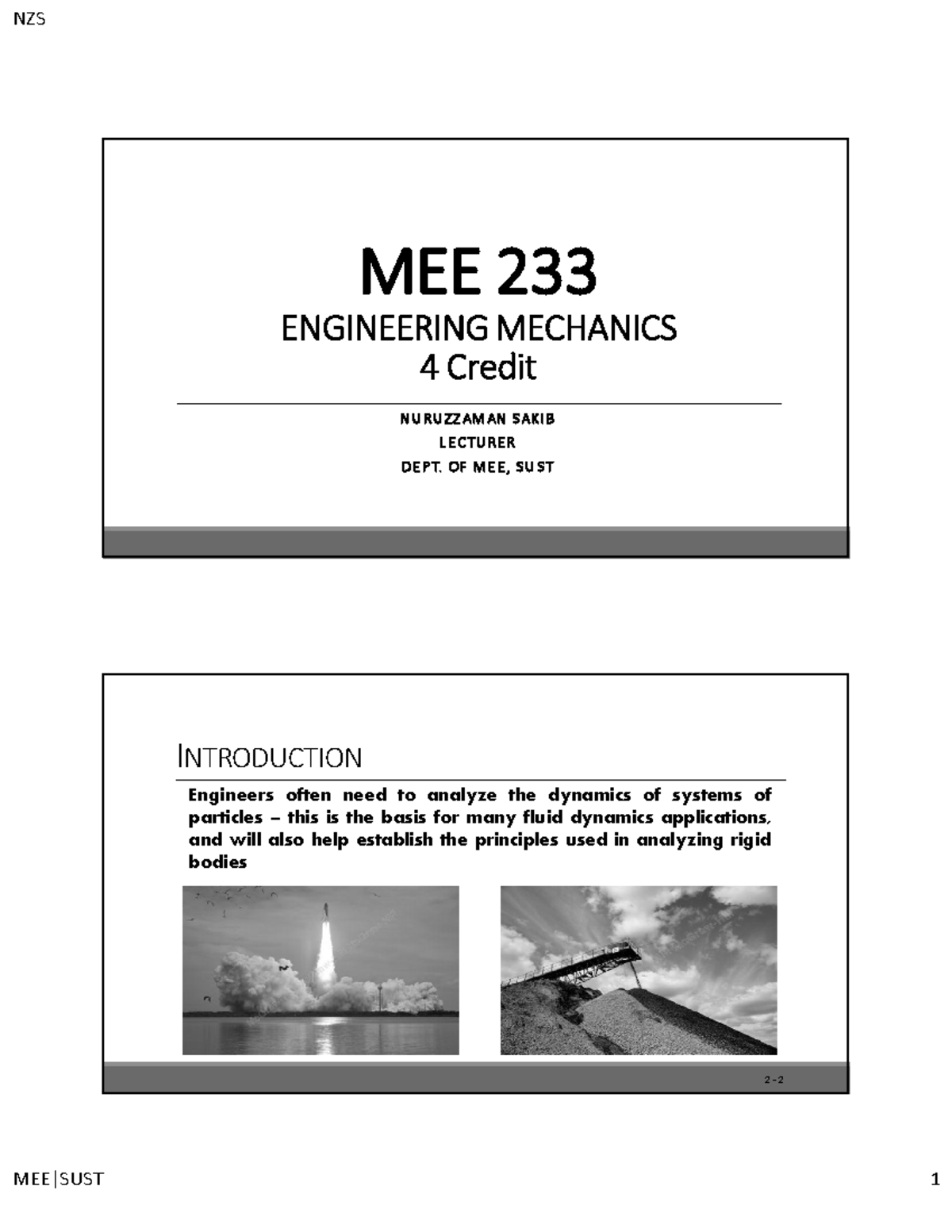 14. MEE 233 System of Particles - MEE 233 ENGINEERING MECHANICS 4 ...