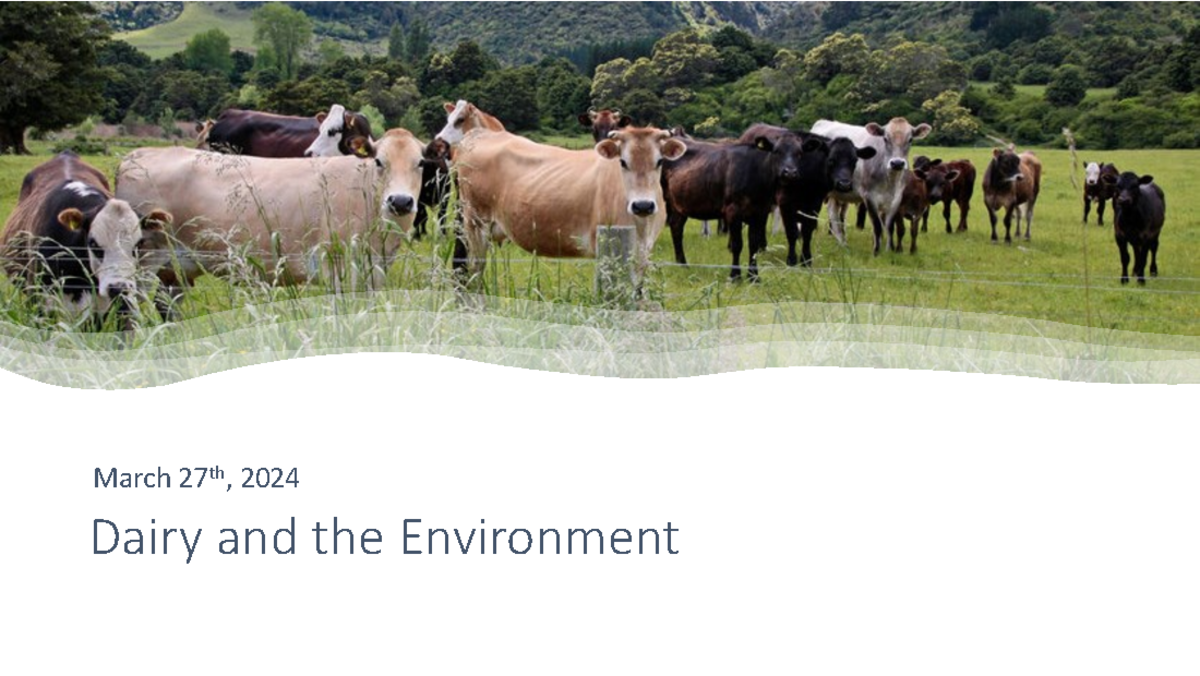 Lecture 14. Dairy and the Environment - Dairy and the Environment ...