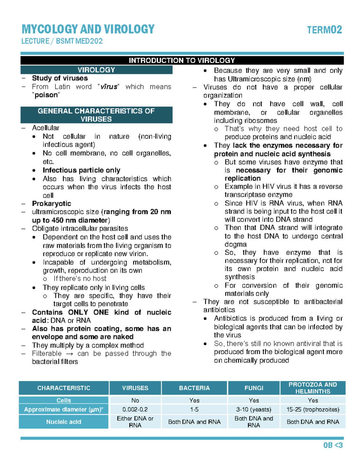 Mycology-and-Virology removed - MYCOLOGY AND VIROLOGY TERM 02 LECTURE / BSMT MED INTRODUCTION TO ...