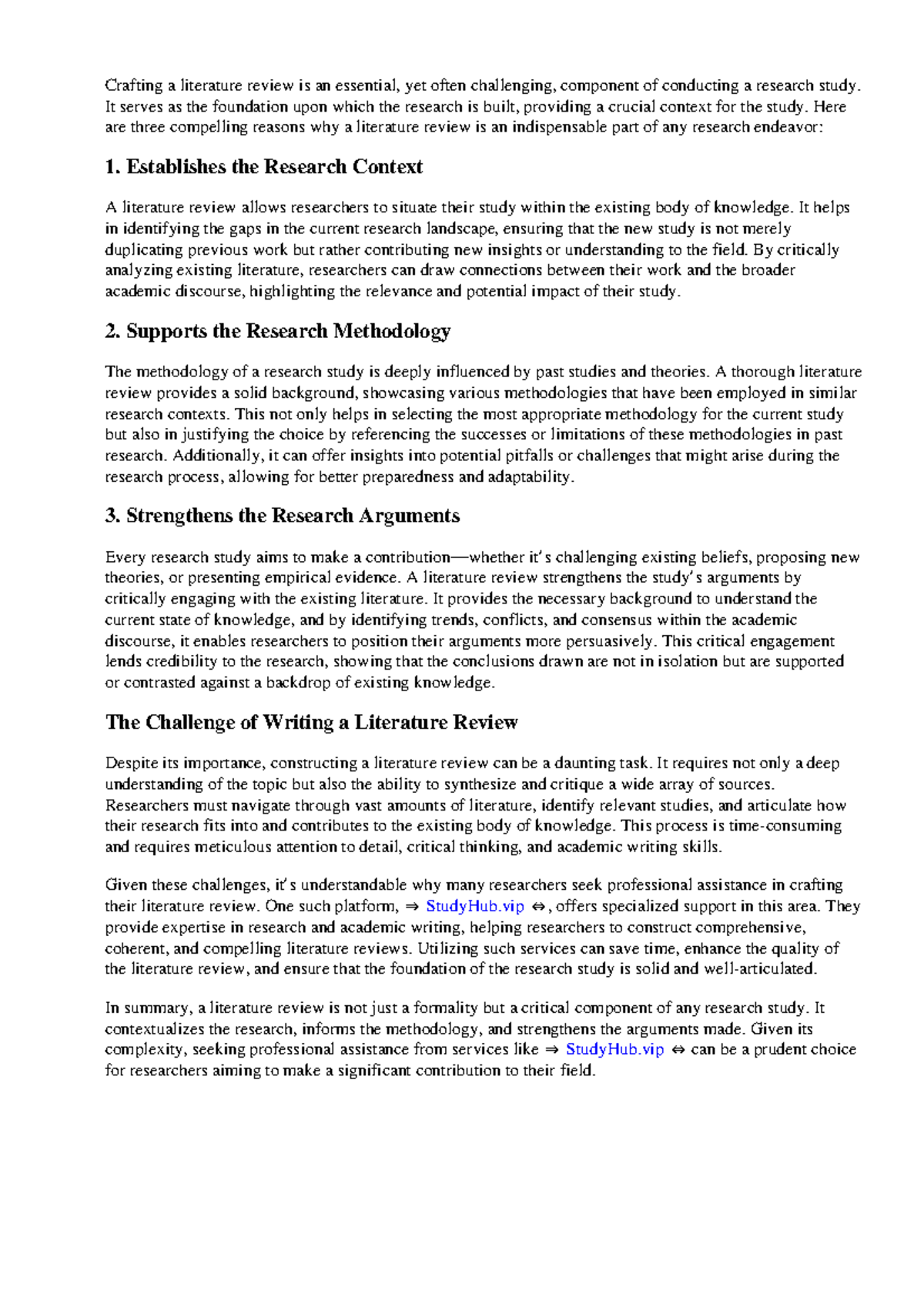Three Reasons Why A Literature Review Is Needed In A Research Study ...