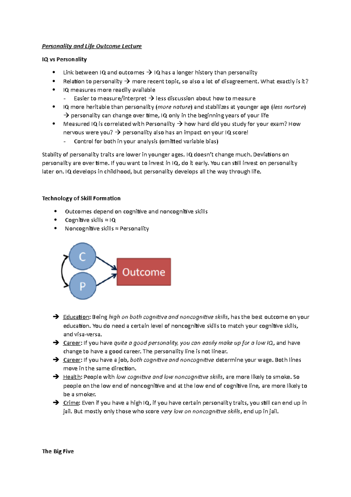 Personality and Life Outcome Lecture - What exactly is it? IQ measures ...