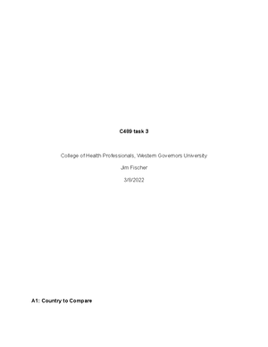 SAT Task 1 - Nursing Quality Indicators - C489 - WGU - Studocu