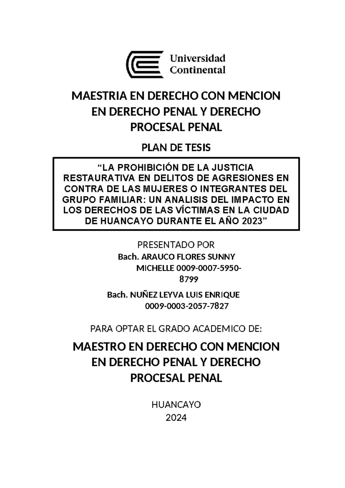 Trabajo grupal del proyecto de tesis - MAESTRIA EN DERECHO CON MENCION ...