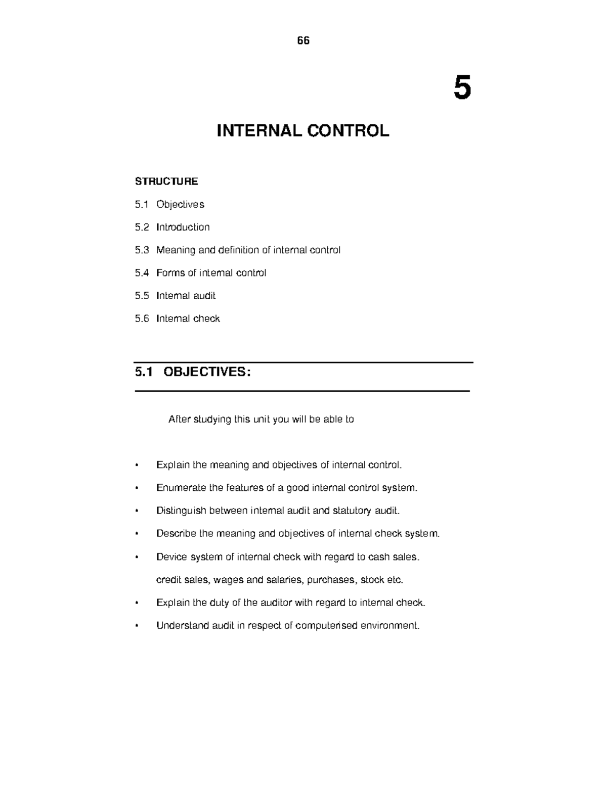 Auditing- Meaning AND Definition OF Internal - 66 5 INTERNAL CONTROL STRUCTURE 5 Objectives 5 ...