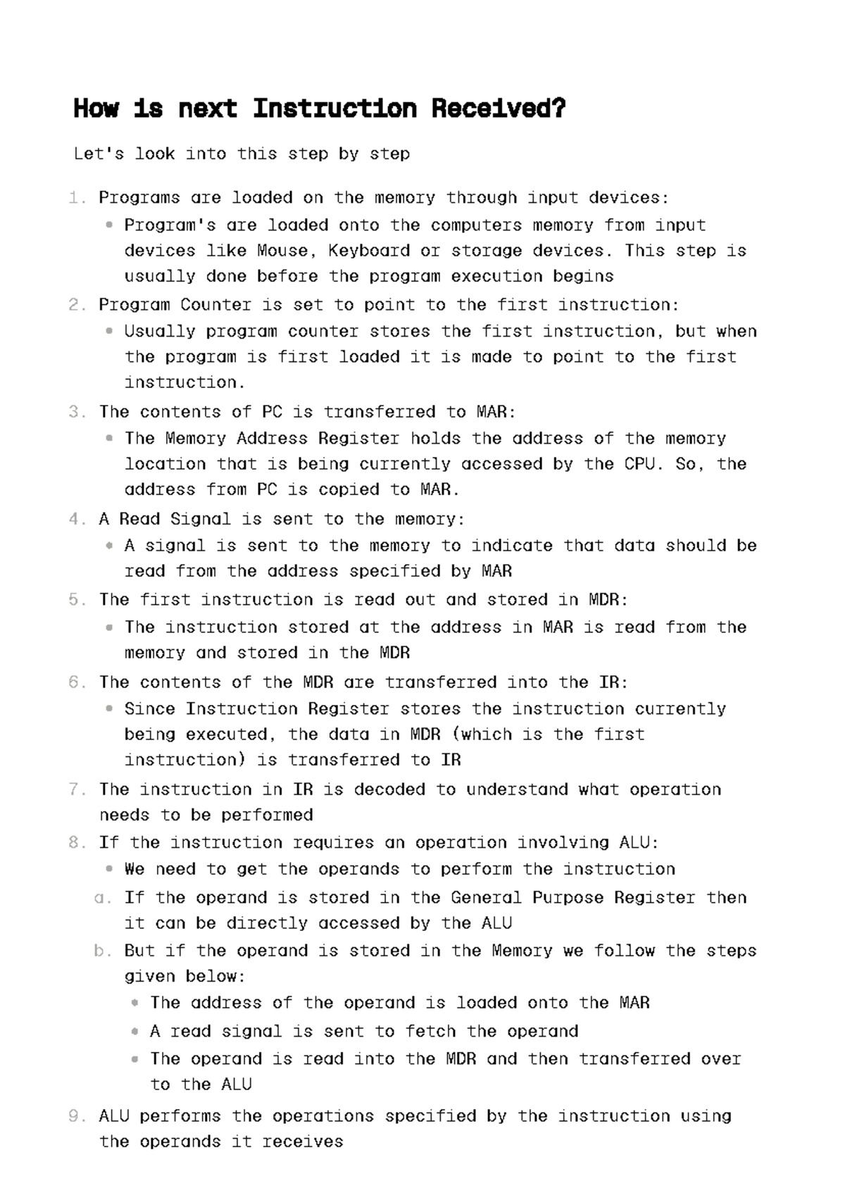 3 1 to 3 3 - Combined notes - How is next Instruction Received? Let's ...
