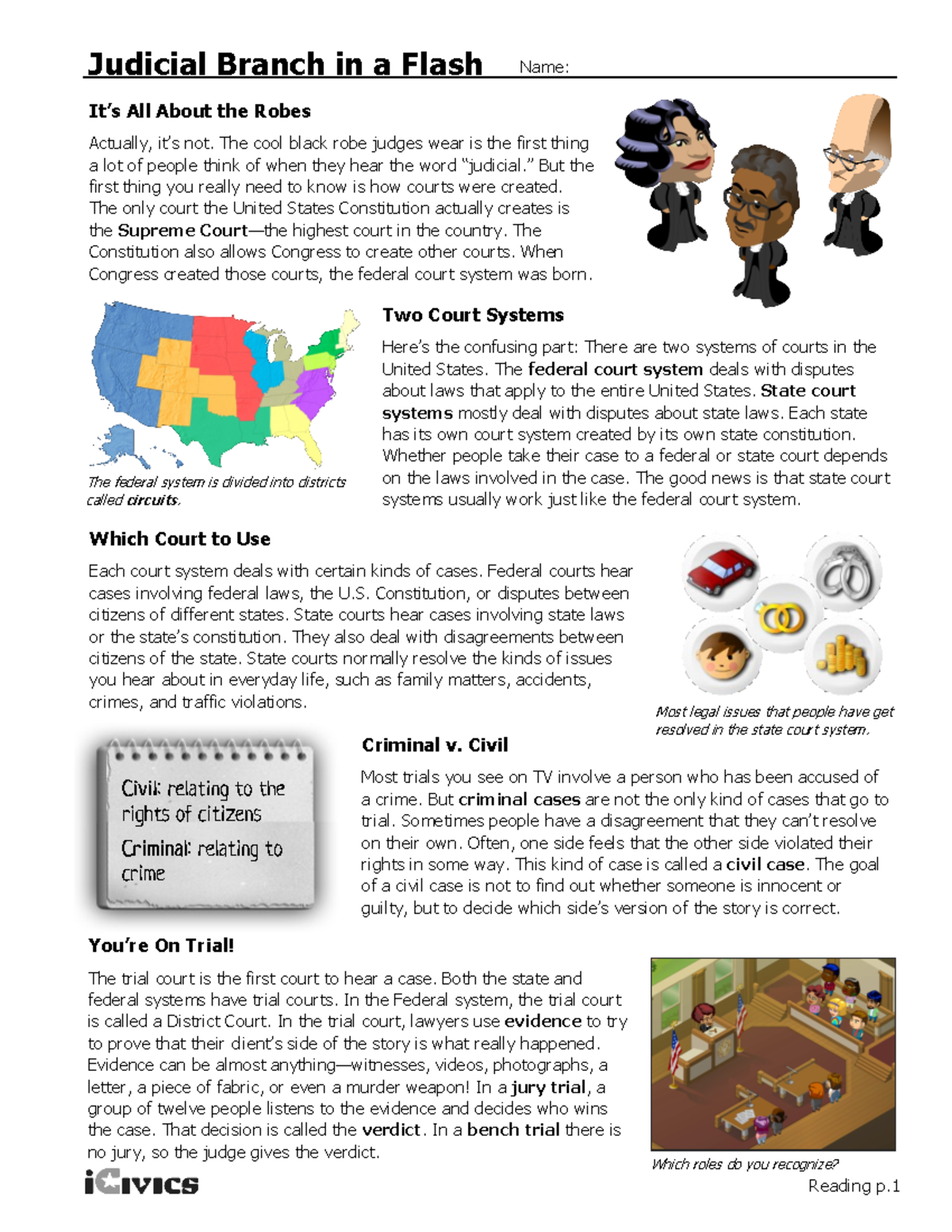 Judicial Branch In A Flash Reading - Judicial Branch in a Flash Name ...