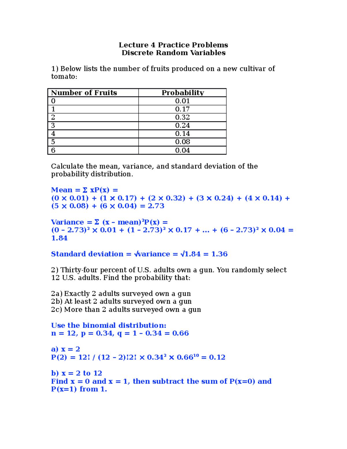 Lecture 4 Practice Problems-Solutions - Lecture 4 Practice Problems ...