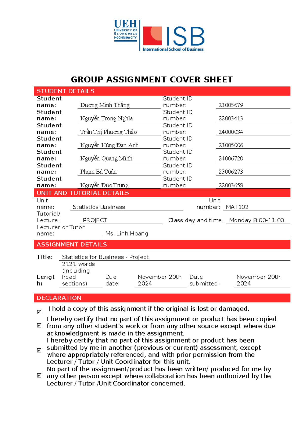 SB-T324WSB-2-Project Final - GROUP ASSIGNMENT COVER SHEET STUDENT ...