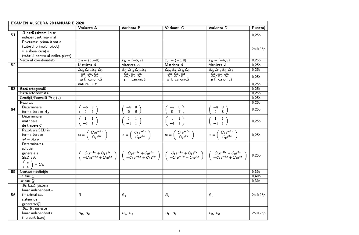 Barem Examen 2020 - Algebră Algebra - ASE Bucuresti - Studocu