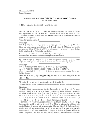 10 Grupper, ordning av element - (Diskret matte D, ht17: F10, m ̊a 18 ...