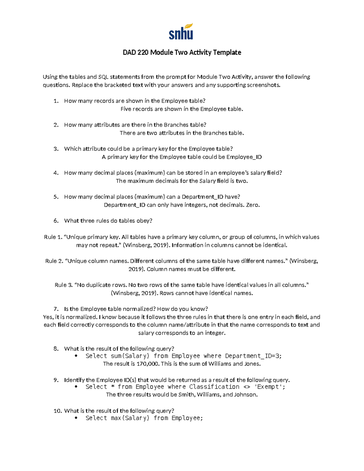 2-3 DAD 220 Module Two Activity - Replace the bracketed text with your answers and any ...