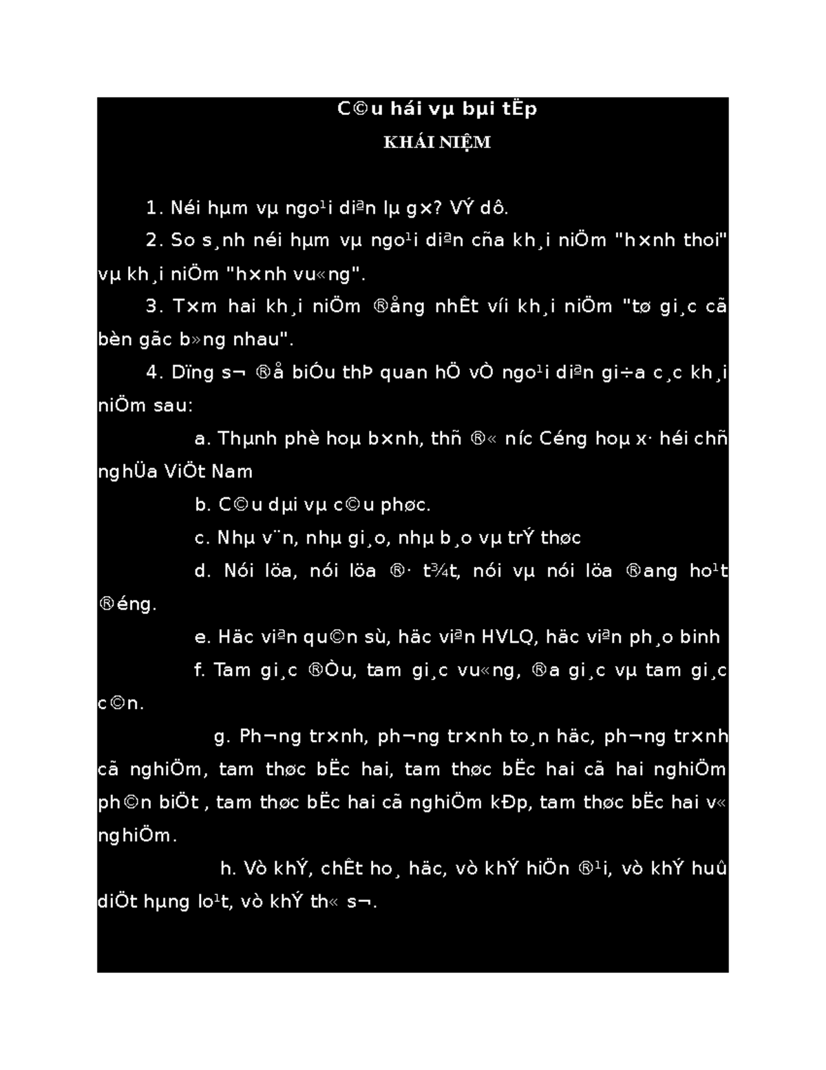 2021 BÀI TÂP Logic - hii - C©u hái vμ bμi tËp KHÁI NIỆM Néi hμm vμ ngo¹i diªn lμ g×? VÝ dô. So s ...