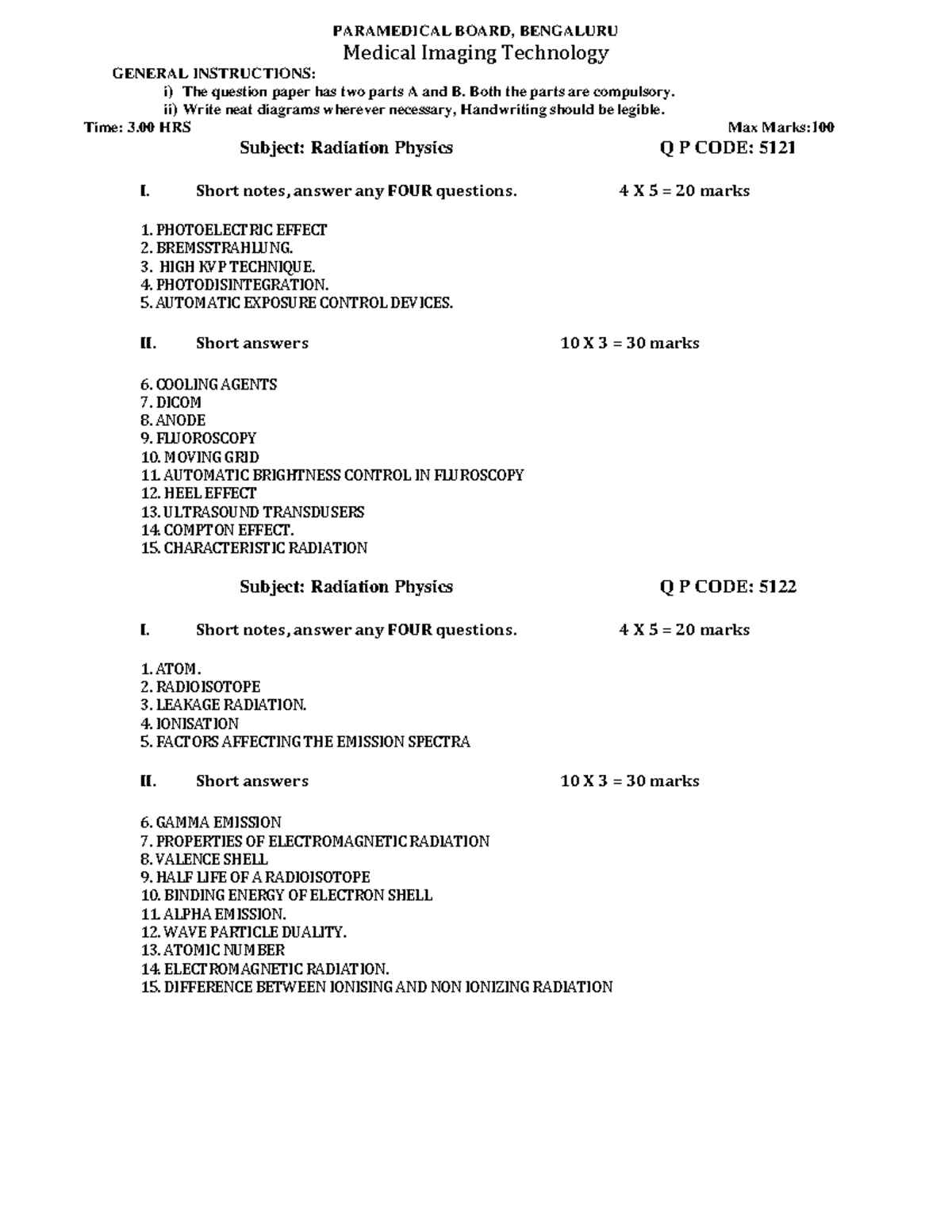 MIT - Model question paper for better practice - Medical Imaging ...
