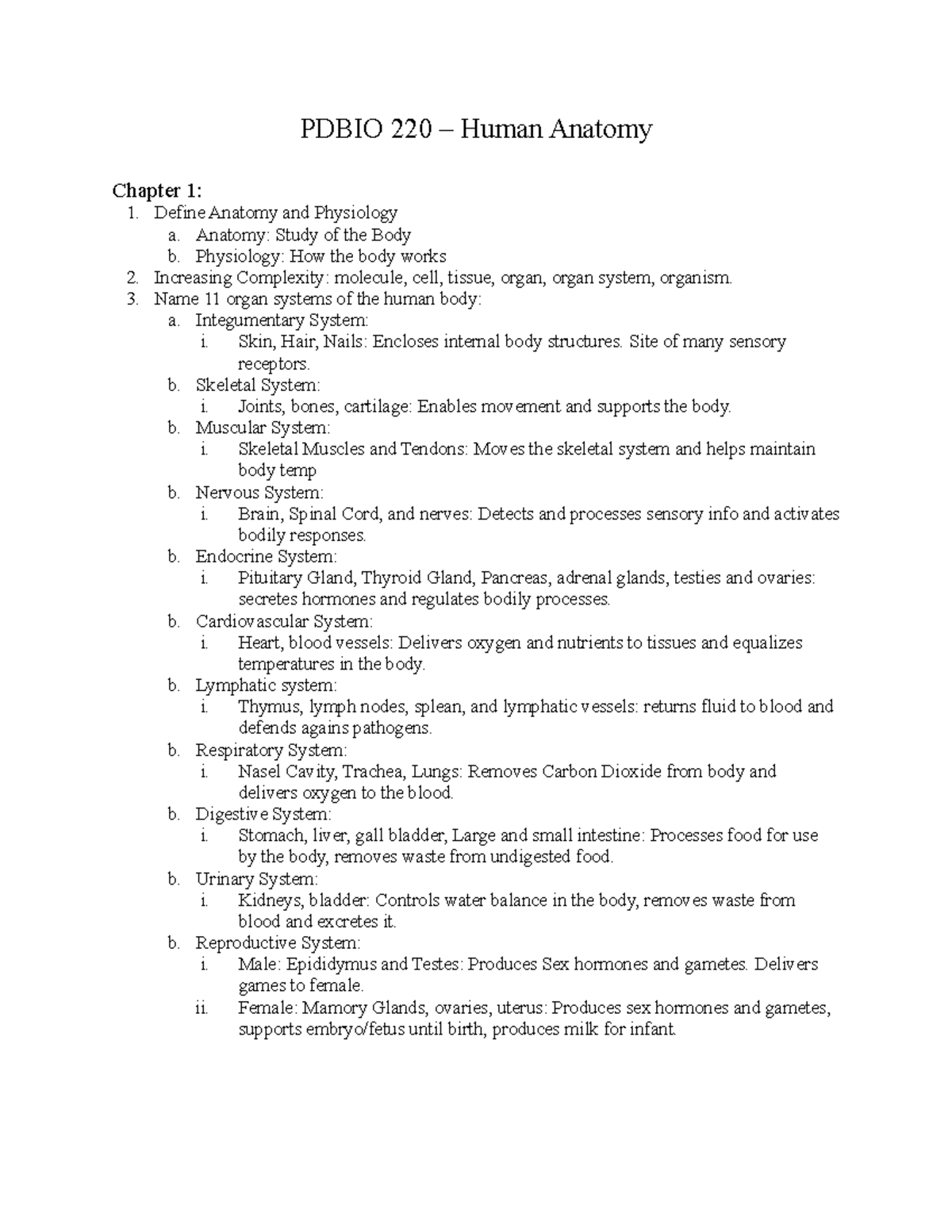 PDBIO 220 – Human Anatomy Lecture Notes - PDBIO 220 – Human Anatomy ...