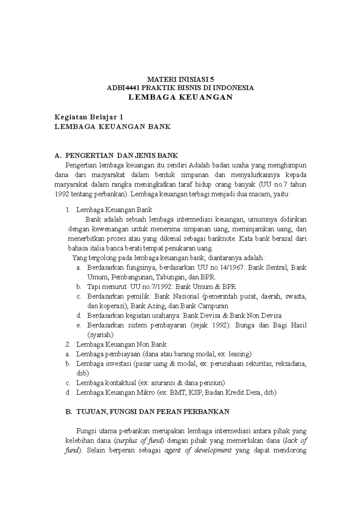 Inisiasi 5 Praktek Bisnis DI Indonesia - MATERI INISIASI 5 ADBI4441 ...