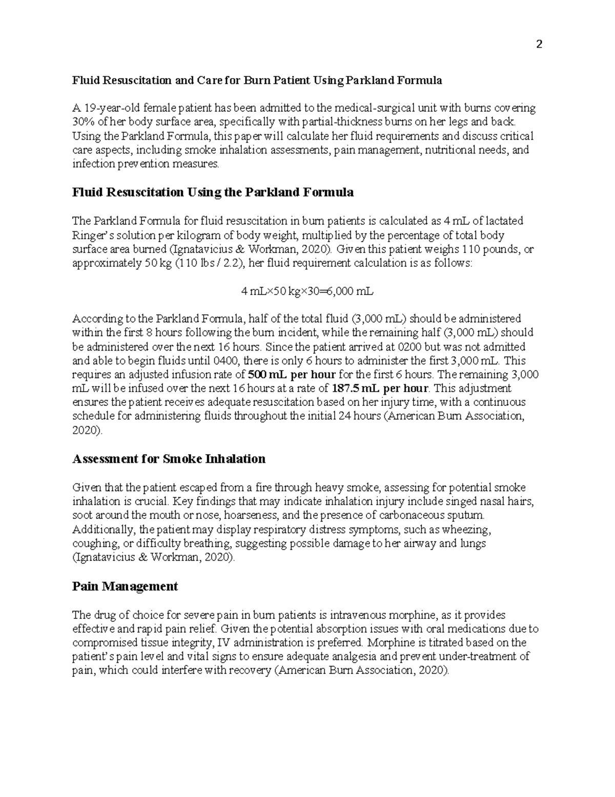 Module 6 MDC IV assignment - 2 Fluid Resuscitation and Care for Burn ...