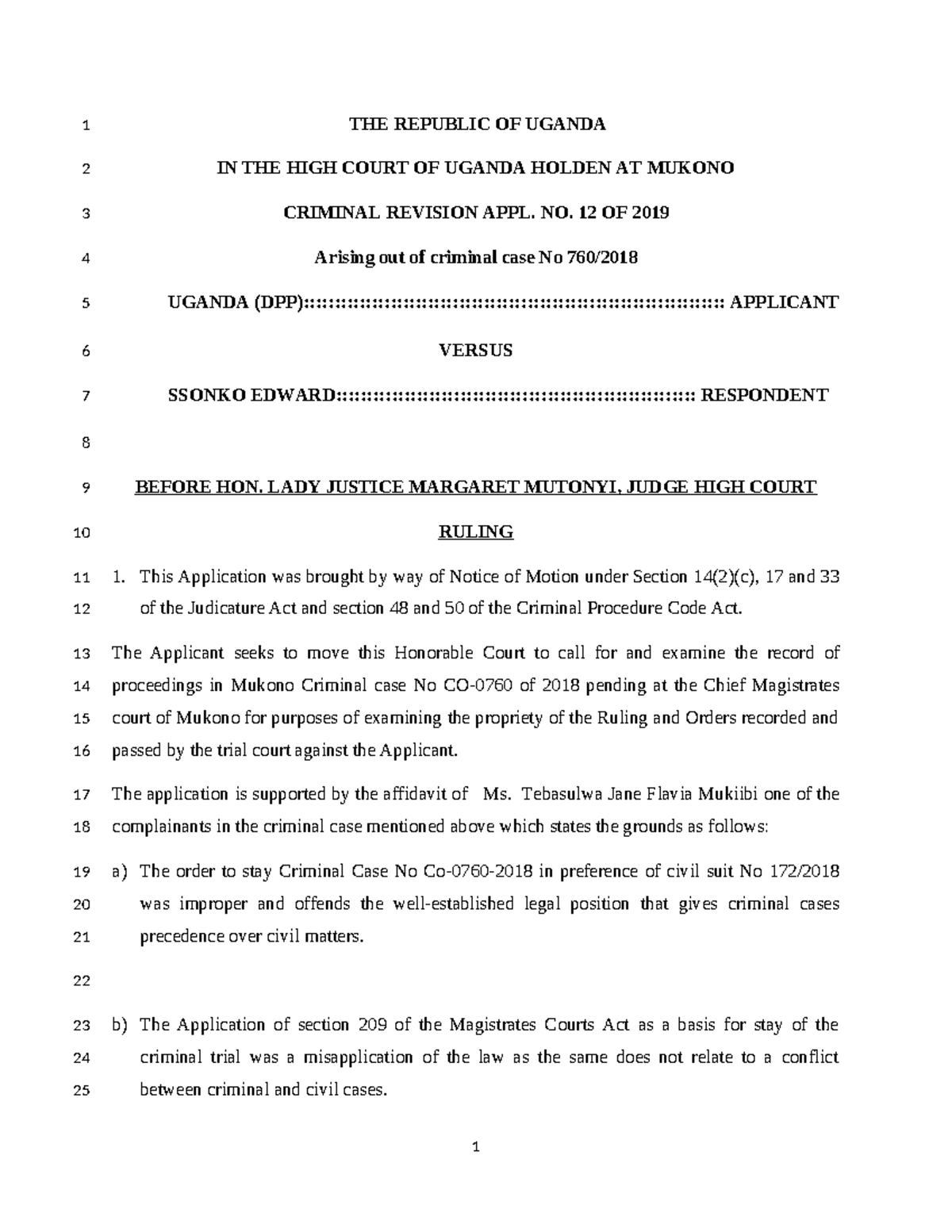 Uganda v Ssonko (Criminal Revision Application 12 of 2019 ) 2019 ...