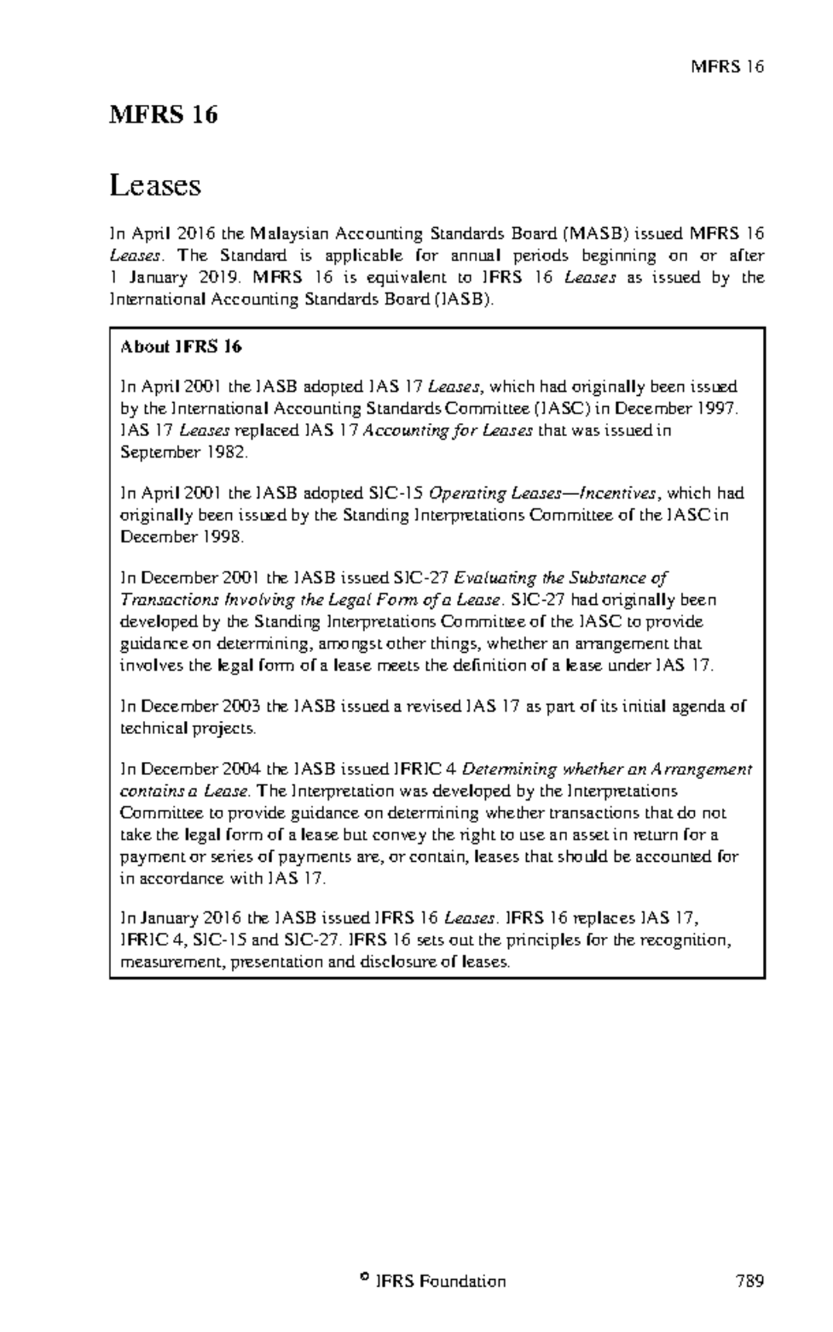MFRS 16 Full Standard Pfs1323 MFRS 16 Leases In April 2016 The mfrs-16-full-standard-pfs1323-mfrs-16-leases-in-april-2016-the