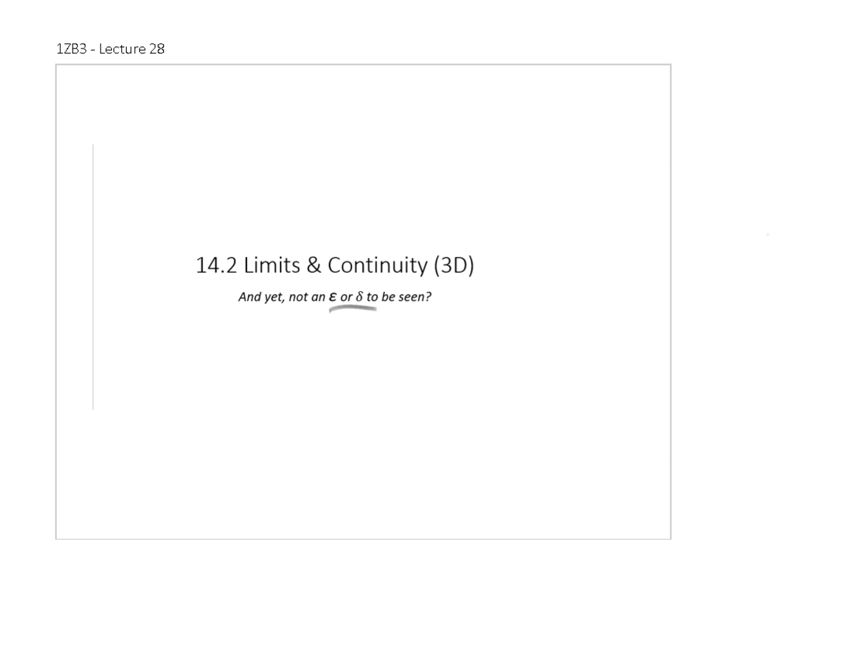 1ZB - Lecture 28 - W23 - 1aa3 - 1ZB3 - Lecture - Studocu