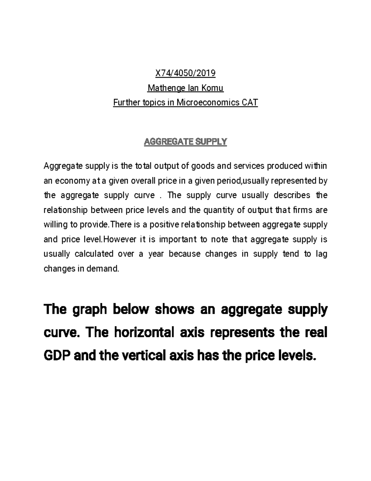 Aggregate Supply AND Demand - X74/4050/ Mathenge Ian Komu Further ...