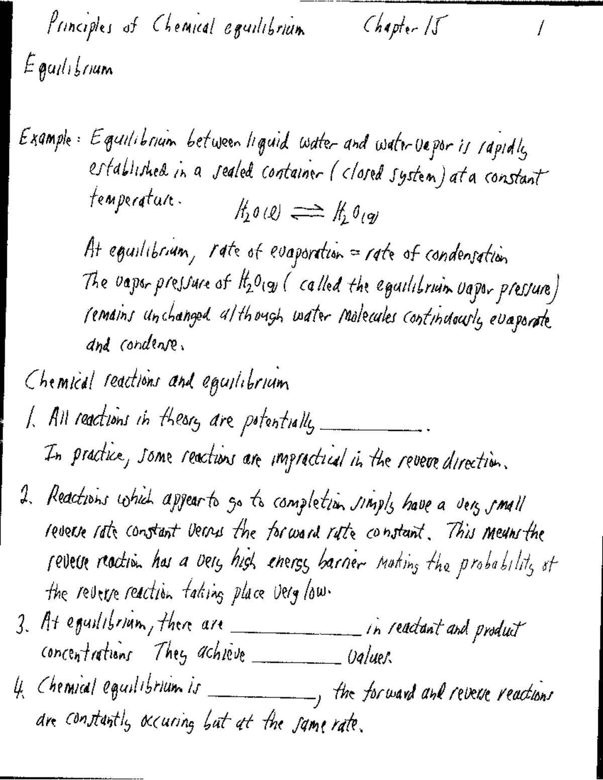 Lecture notes, lectures 1 - 2 - Equilibrium principles (gap) - Chem ...