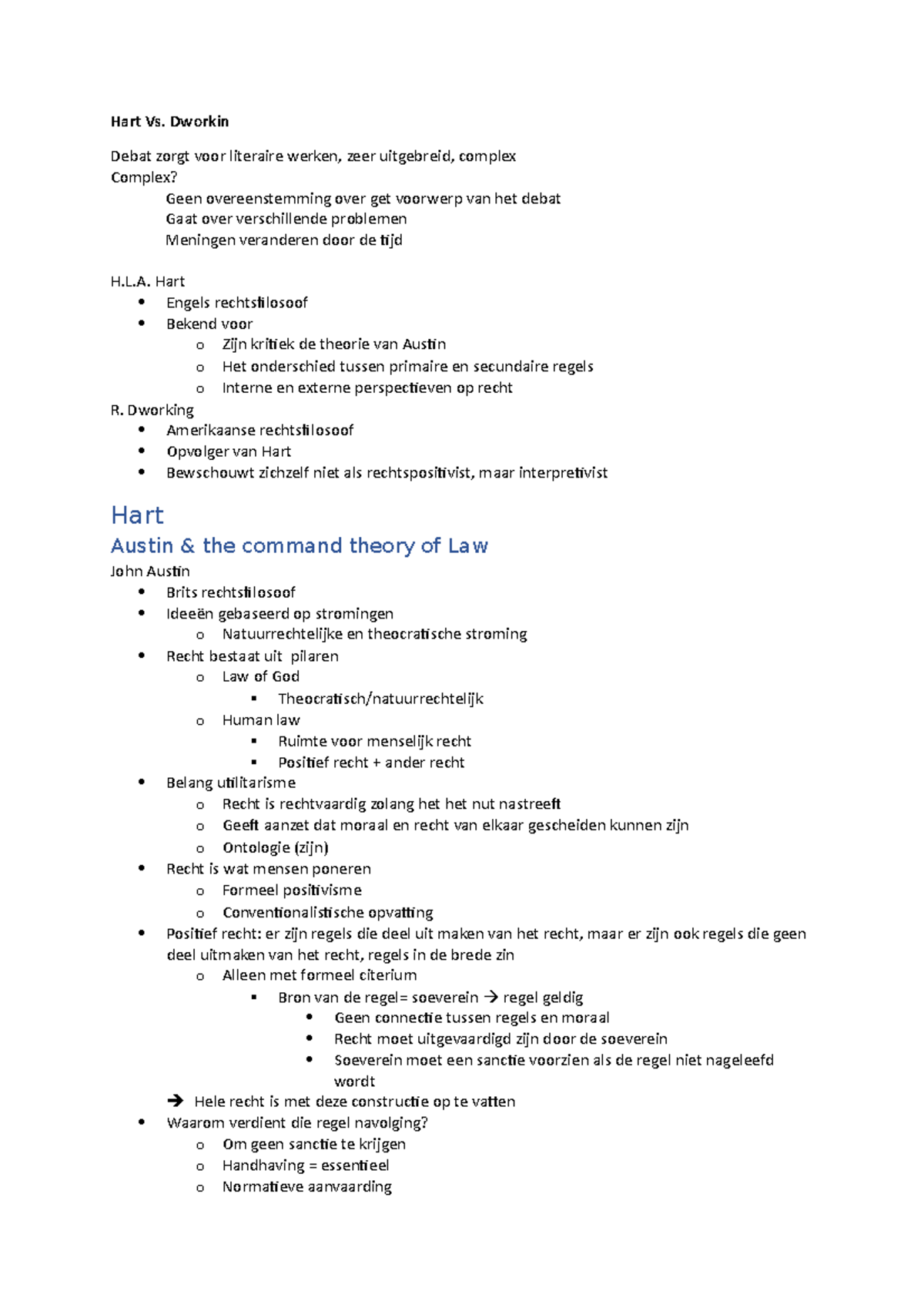 Hart Vs Dworking - hart vs dworkin reflectievragen - Hart Vs. Dworkin ...