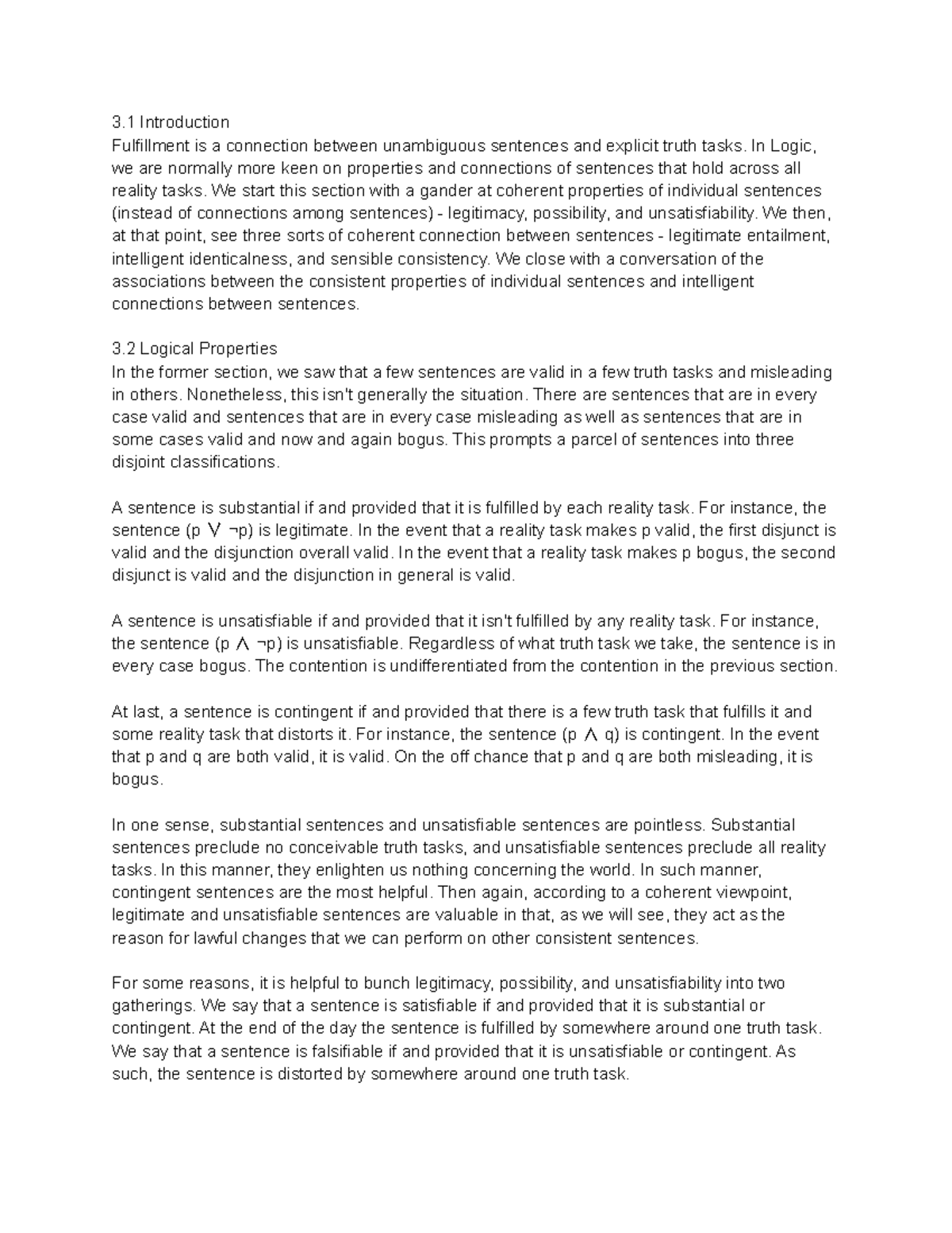 Introduction to Logic Chapter 3- Proposotional Analysis - 3 ...