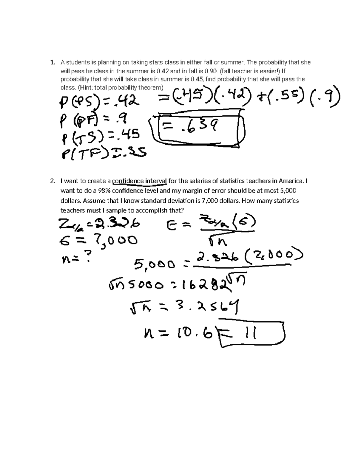 Module 16 prob and stats final 2022 - 1. A students is planning on ...
