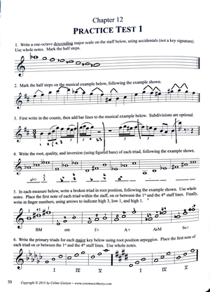 Scales and Chords (Roman Numerals) - N a m e : Scales and P r i m a r y ...