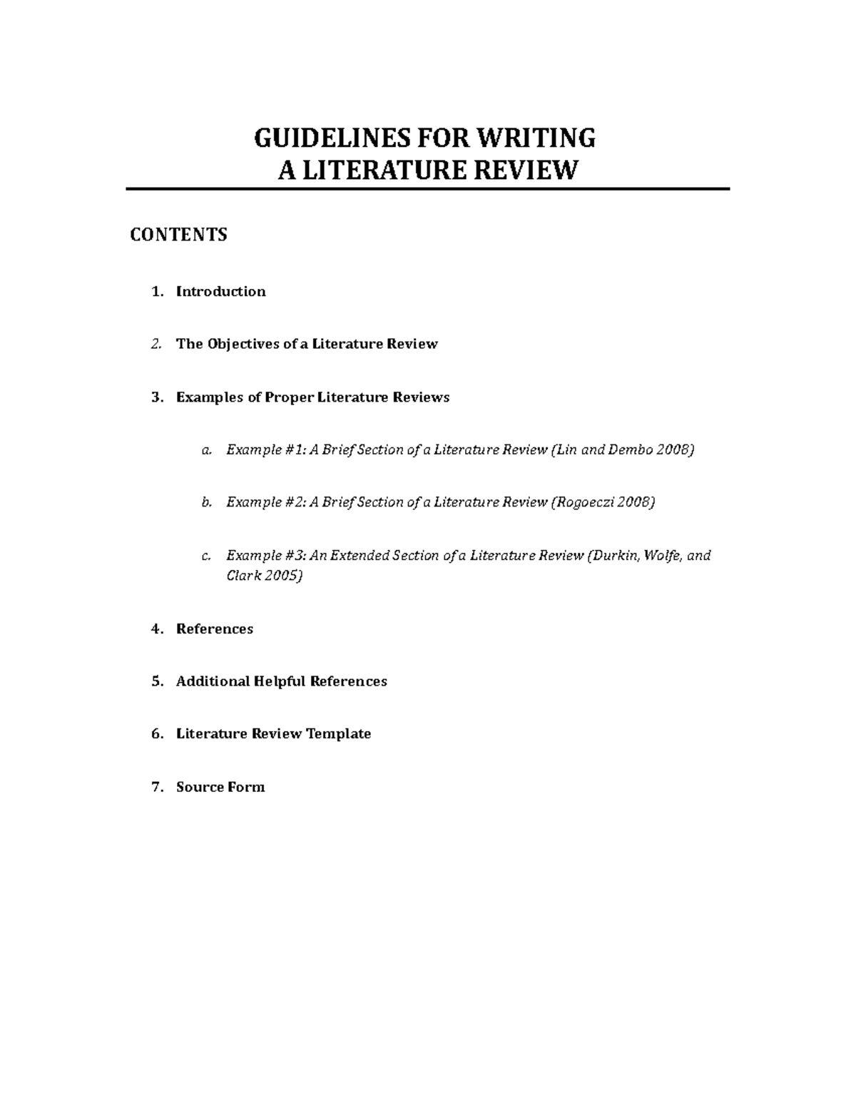 Literature Review Handout - GUIDELINES FOR WRITING A LITERATURE REVIEW ...