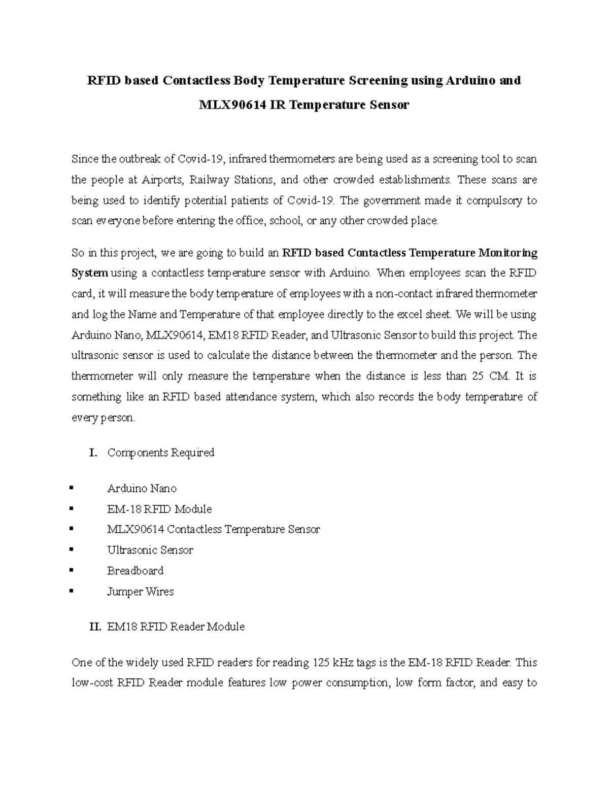Rfid Based Ontactless Temperature Control System Rfid Based