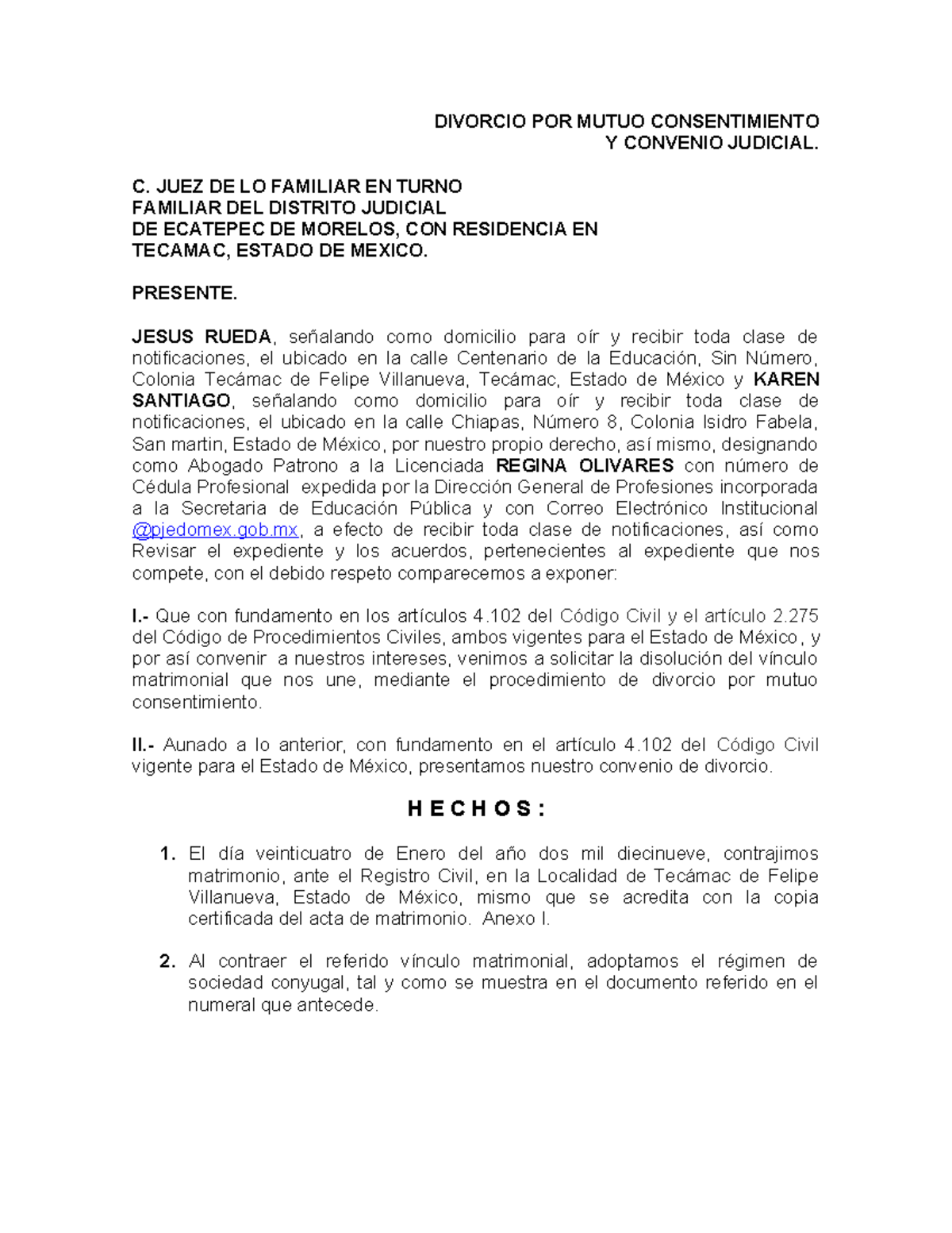 Divorcio POR Mutuo Consentimiento - DIVORCIO POR MUTUO CONSENTIMIENTO Y ...