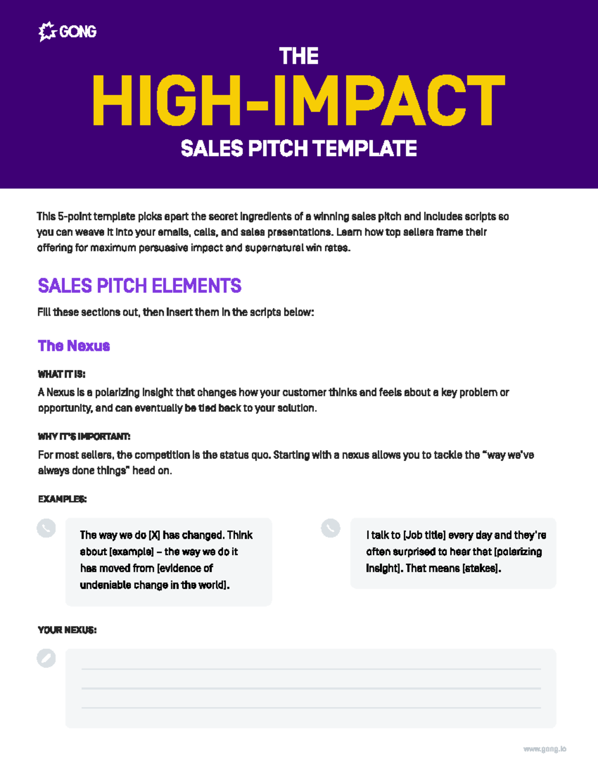 The High Impact Sales Pitch Template - # - Studocu