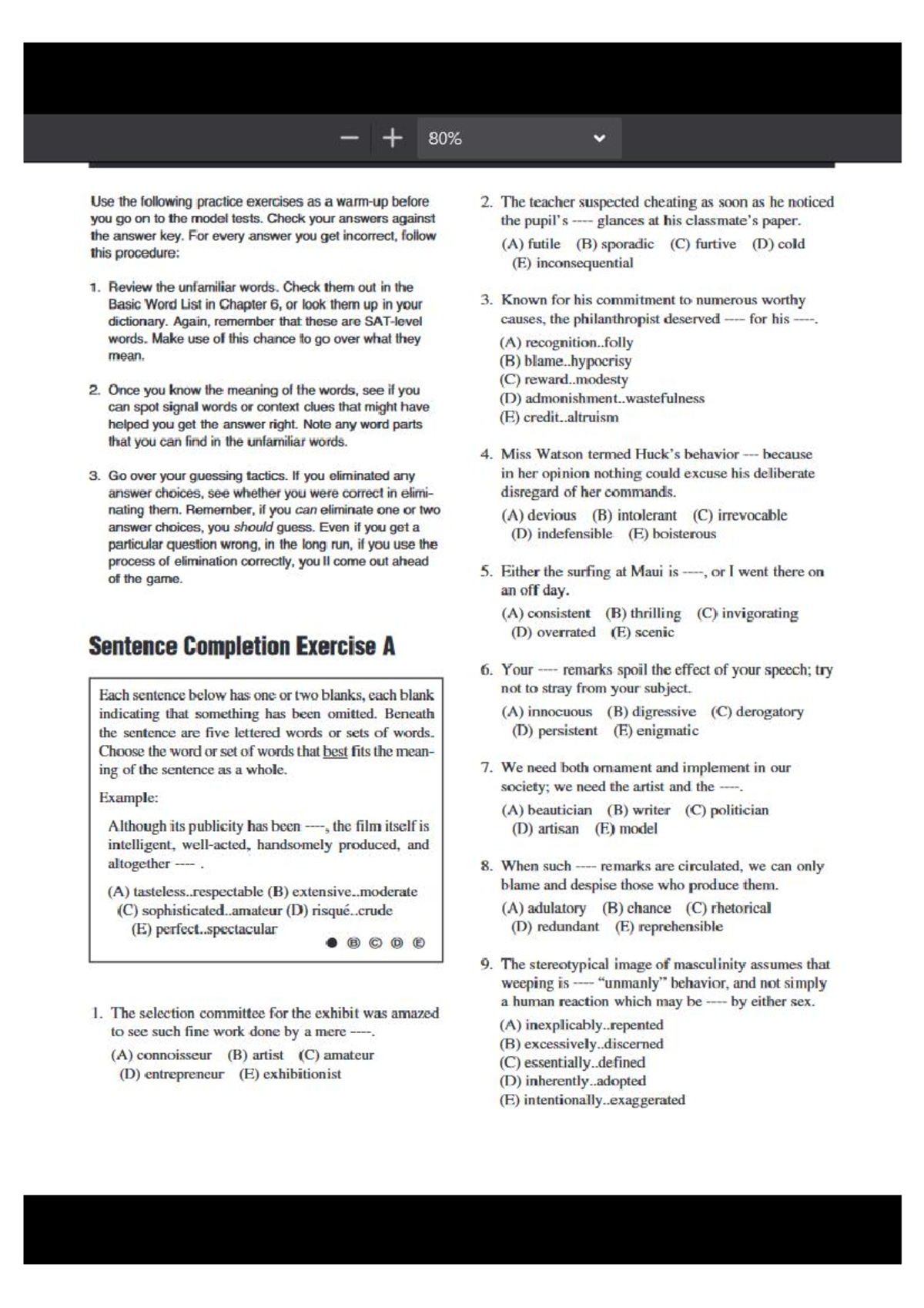 Barrons SAT Vocab Practice - English 1 - Studocu